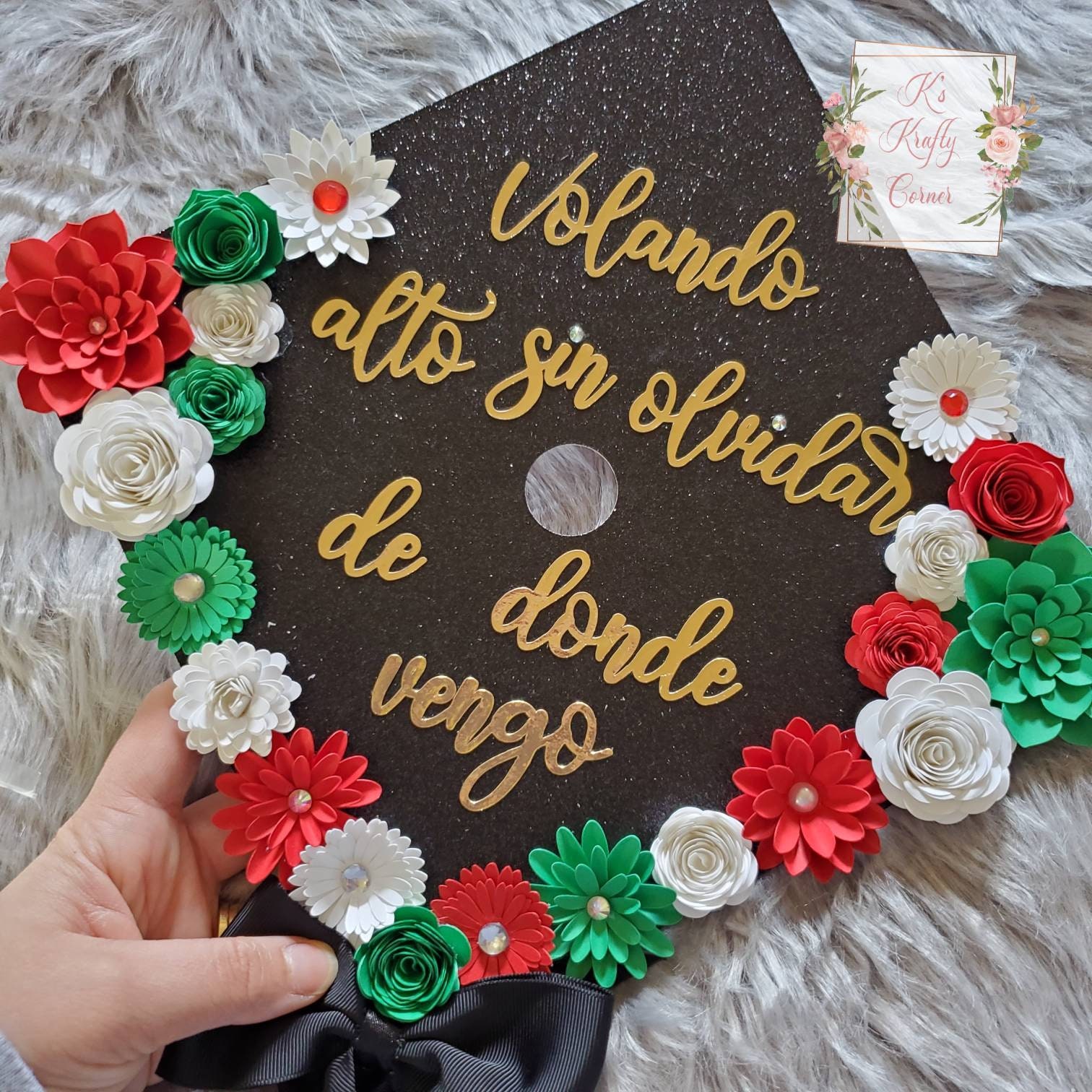 Graduation Cap Toppers/ Flower Graduation Cap/ Glitter | Etsy