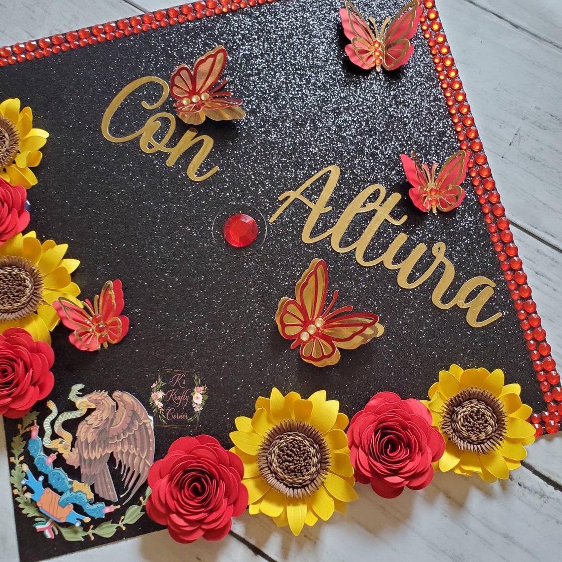 Sunflowers Graduation Cap Topper/ Sunflower Graduation Cap/ | Etsy