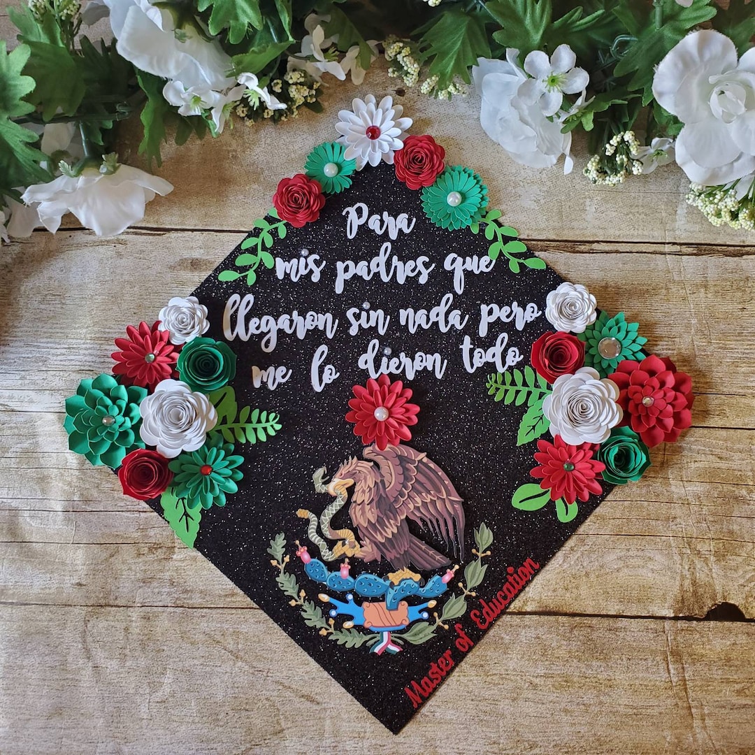 Graduation Cap Toppers/ Flower Graduation Cap/ Glitter Graduation Cap ...