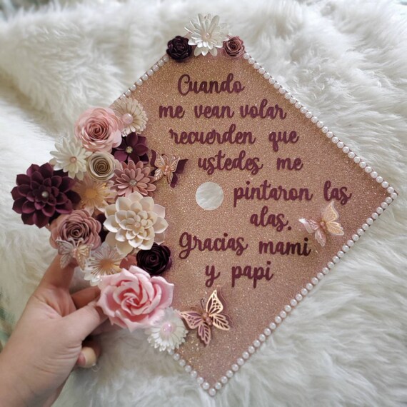 Graduation Cap Toppers/ Flower Graduation Cap/ Glitter | Etsy