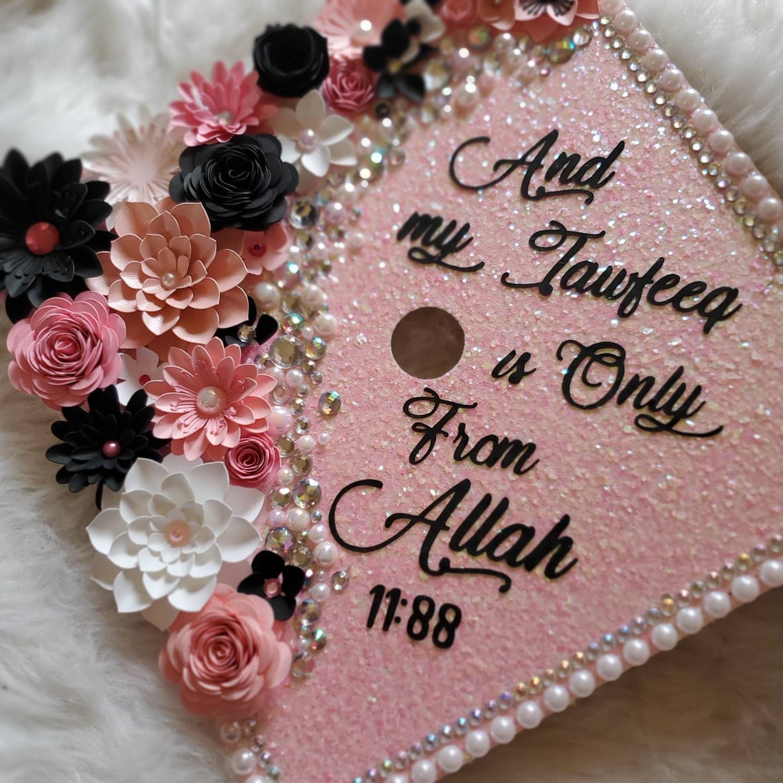 Graduation Cap Toppers/ Flower Graduation Cap/ Glitter | Etsy