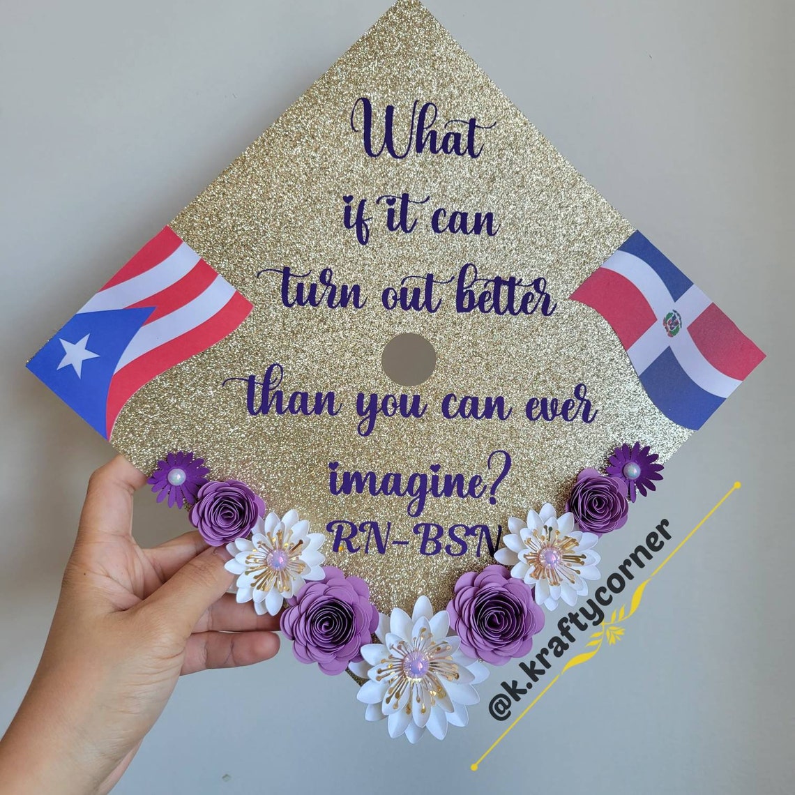 Graduation Cap Toppers/ Flower Graduation Cap/ Glitter - Etsy