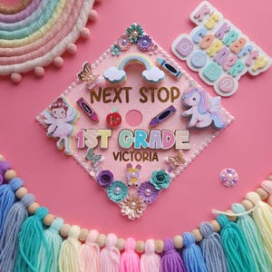 Kindergarten Unicorns and Fairies Graduation Cap/ 3d Letter/ Prek ...