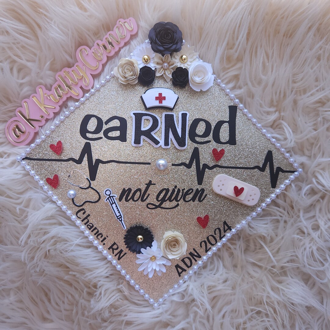 Graduation Cap Toppers/ Flower Graduation Cap/ Glitter Graduation Cap ...