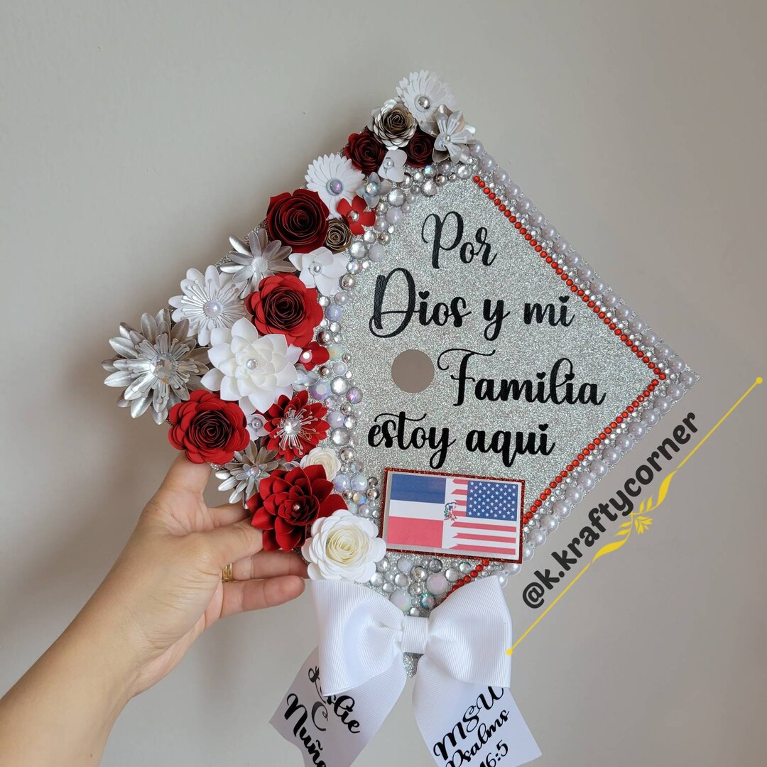 Graduation Cap Toppers/ Flower Graduation Cap/ Glitter Graduation Cap ...