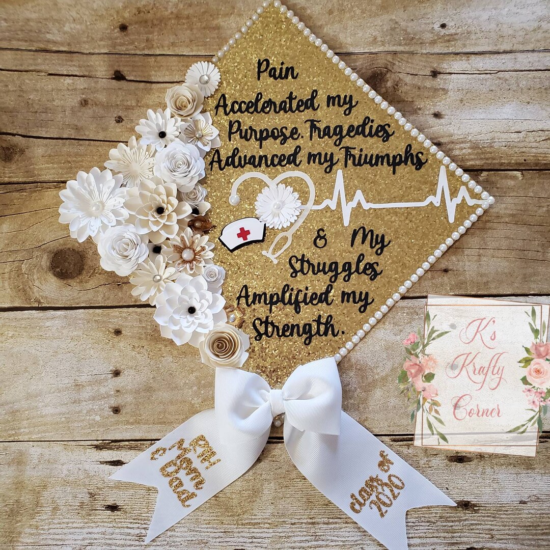 Graduation Cap Toppers/ Flower Graduation Cap/ Glitter Graduation Cap ...