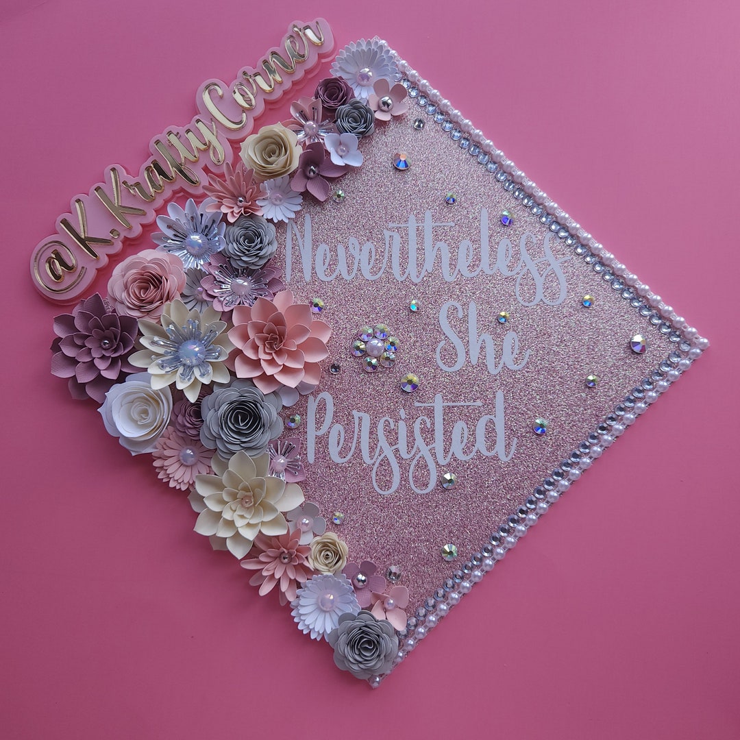 Graduation Cap Toppers/ Flower Graduation Cap/ Glitter Graduation Cap ...