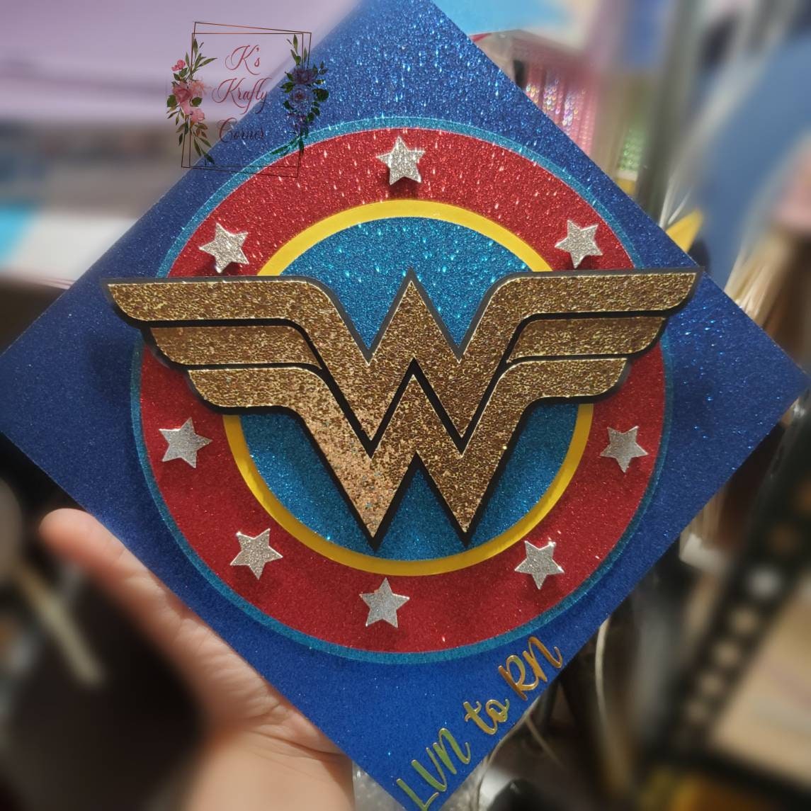 Wonder Woman Graduation Cap Toppers/ Flower Graduation Cap/ - Etsy