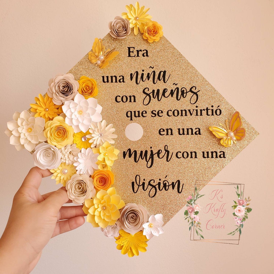 Graduation Cap Toppers/ Flower Graduation Cap/ Glitter Graduation Cap ...