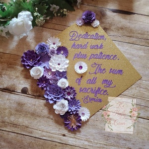 Graduation Cap Toppers/ Flower Graduation Cap/ Glitter Graduation Cap ...