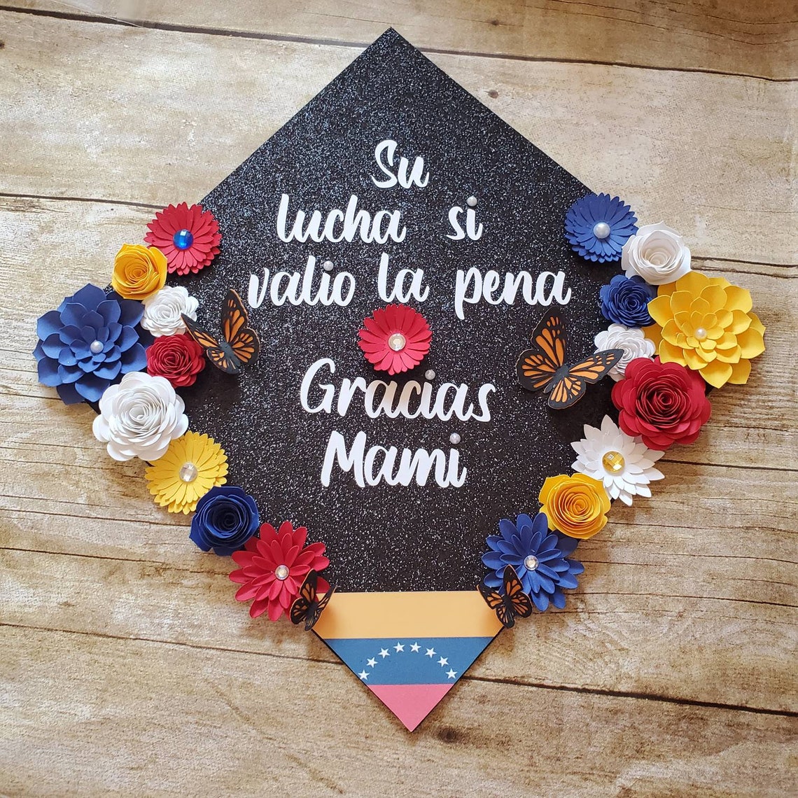 Graduation Cap Toppers/ Flower Graduation Cap/ Glitter - Etsy