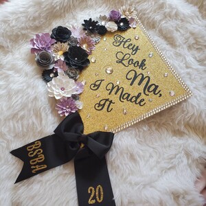 Graduation Cap Toppers/ Flower Graduation Cap/ Glitter - Etsy