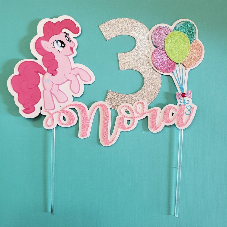 My Little Pony Cake Topper/ Pinkie Pie Cake Topper | Etsy