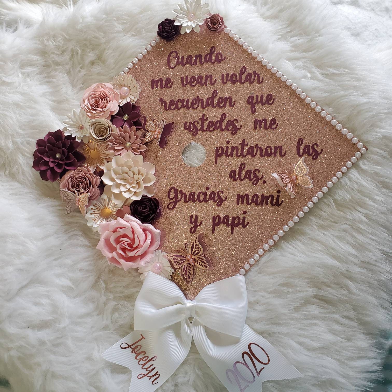 Graduation Cap Toppers/ Flower Graduation Cap/ Glitter - Etsy