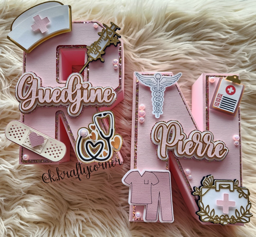 Pink RN Nurse 3d Letter/ Nurse Present/ 3d Letter/ Graduation Present ...