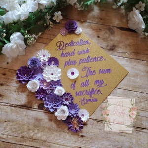 Graduation Cap Toppers/ Flower Graduation Cap/ Glitter Graduation Cap ...