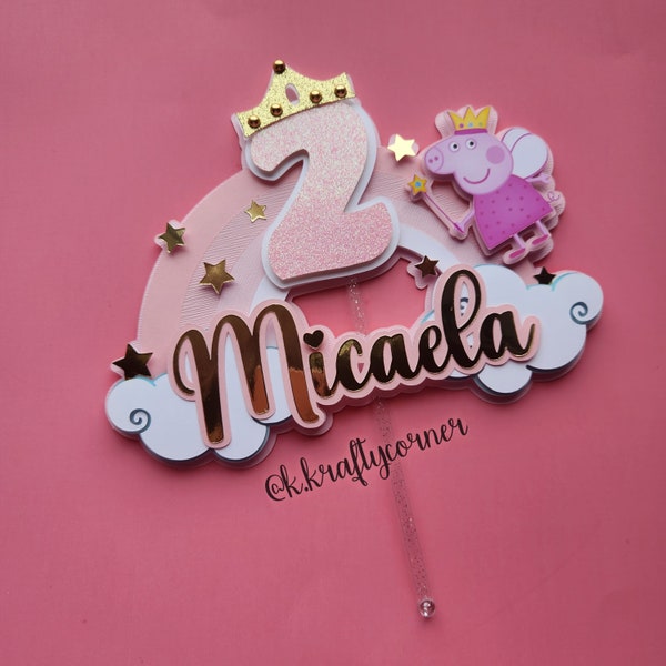 Peppa Pig Cake Topper - Etsy