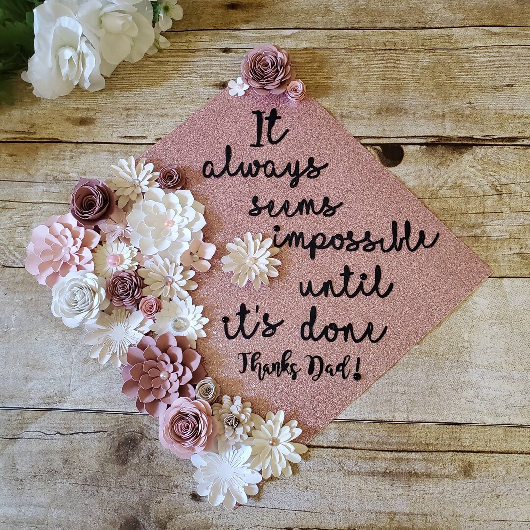 Graduation Cap Toppers/ Flower Graduation Cap/ Glitter Graduation Cap ...