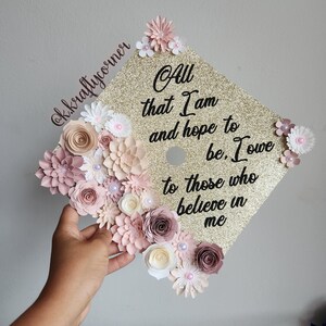 Graduation Cap Toppers/ Flower Graduation Cap/ Glitter Graduation Cap ...