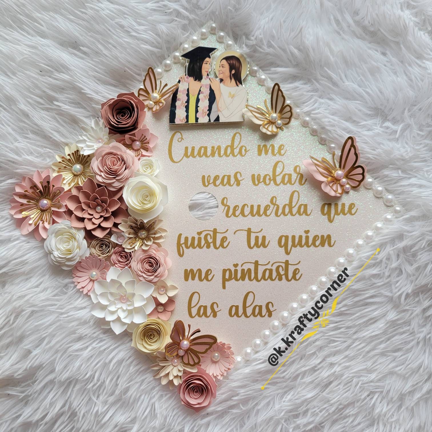 Graduation Cap Toppers/ Flower Graduation Cap/ Glitter - Etsy