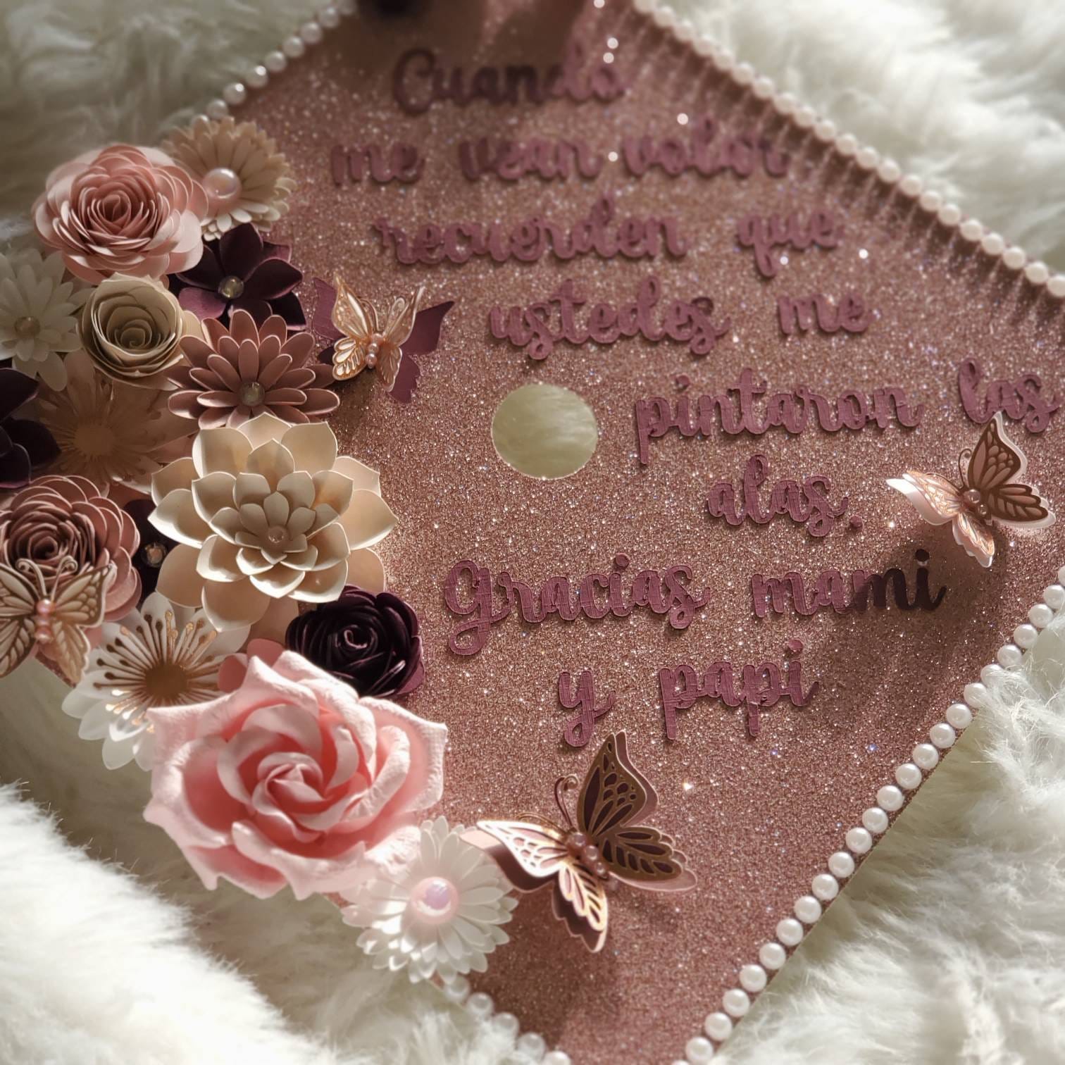 Graduation Cap Toppers/ Flower Graduation Cap/ Glitter - Etsy