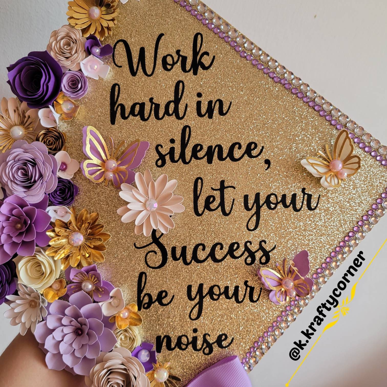 Graduation Cap Toppers/ Flower Graduation Cap/ Glitter - Etsy