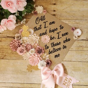 Graduation Cap Toppers/ Flower Graduation Cap/ Glitter Graduation Cap ...