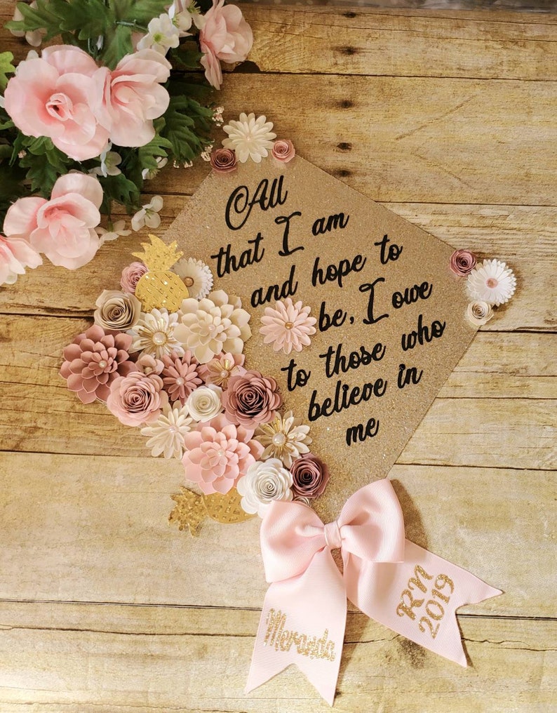Graduation Cap Toppers/ Flower Graduation Cap/ Glitter - Etsy