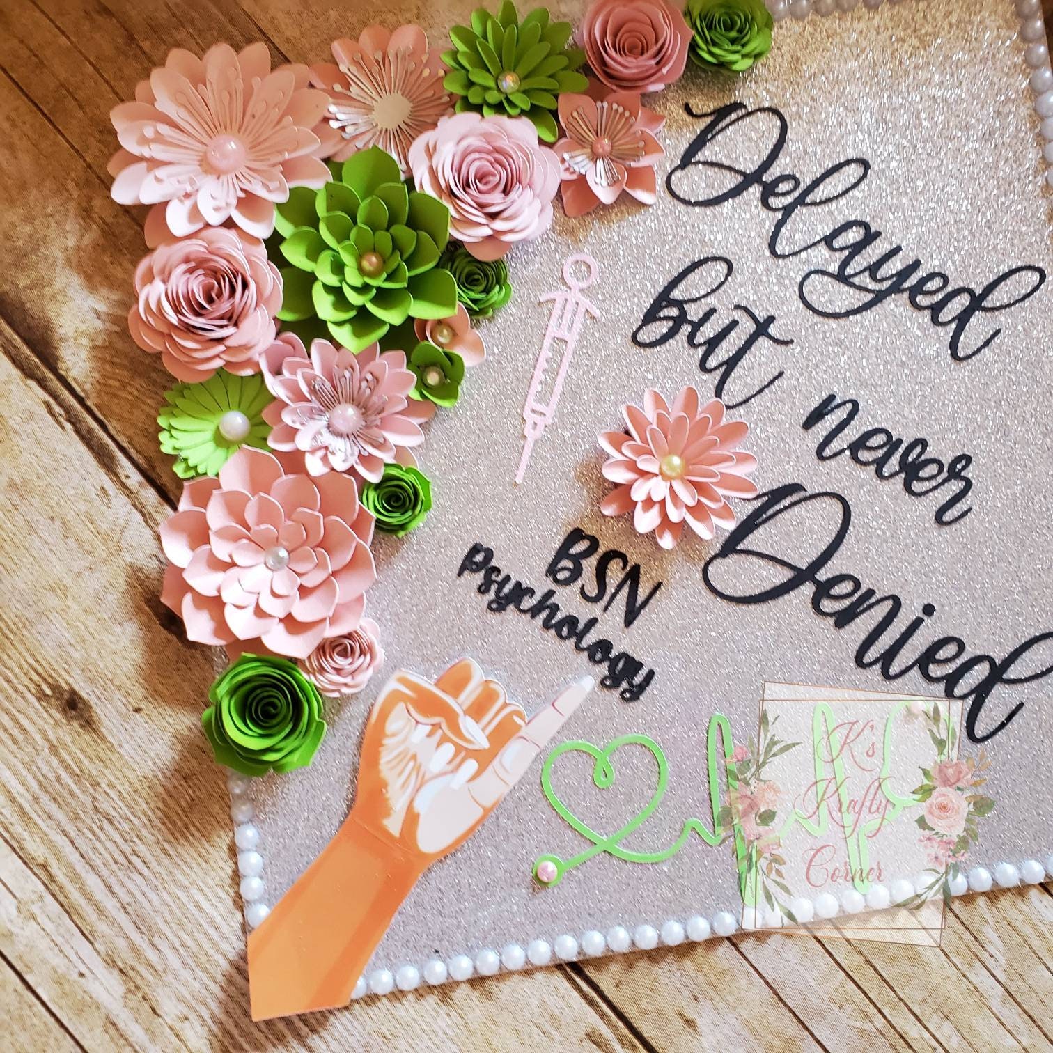 Graduation Cap Toppers/ Flower Graduation Cap/ Glitter - Etsy