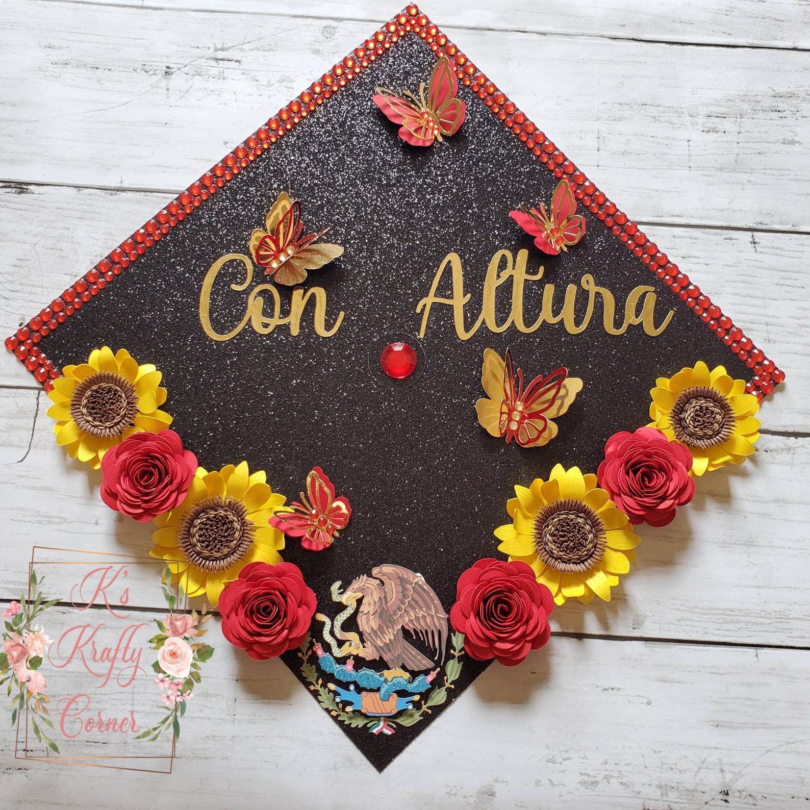 Sunflowers Graduation Cap Topper/ Sunflower Graduation Cap/ - Etsy