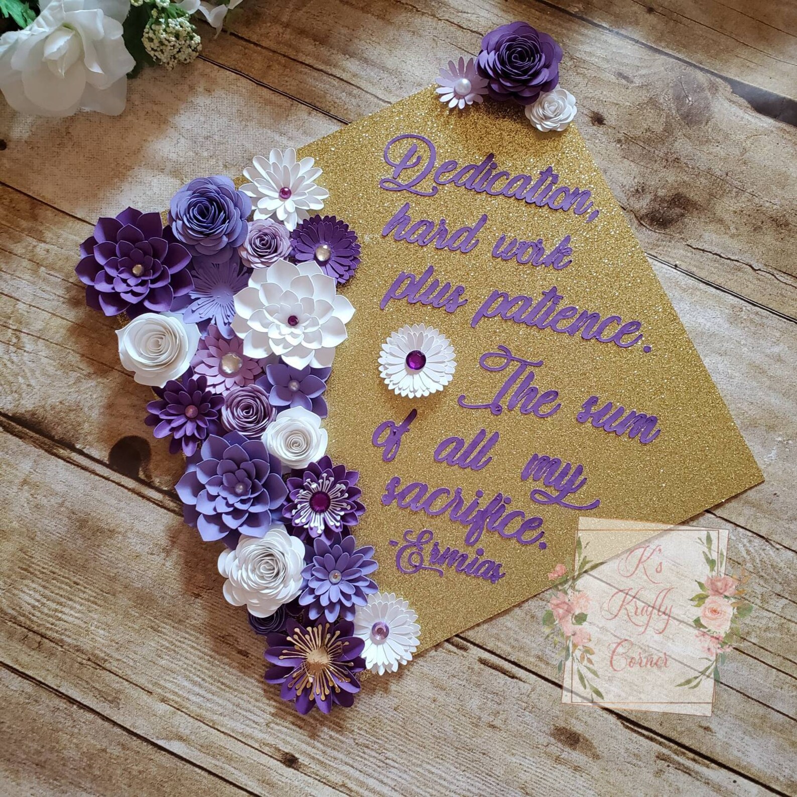 Graduation Cap Toppers/ Flower Graduation Cap/ Glitter - Etsy