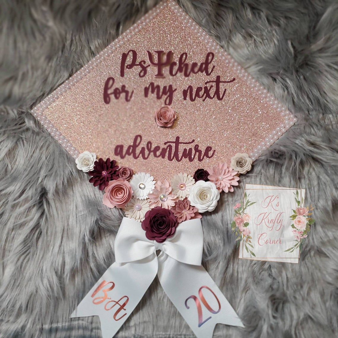 Graduation Cap Toppers/ Flower Graduation Cap/ Glitter - Etsy