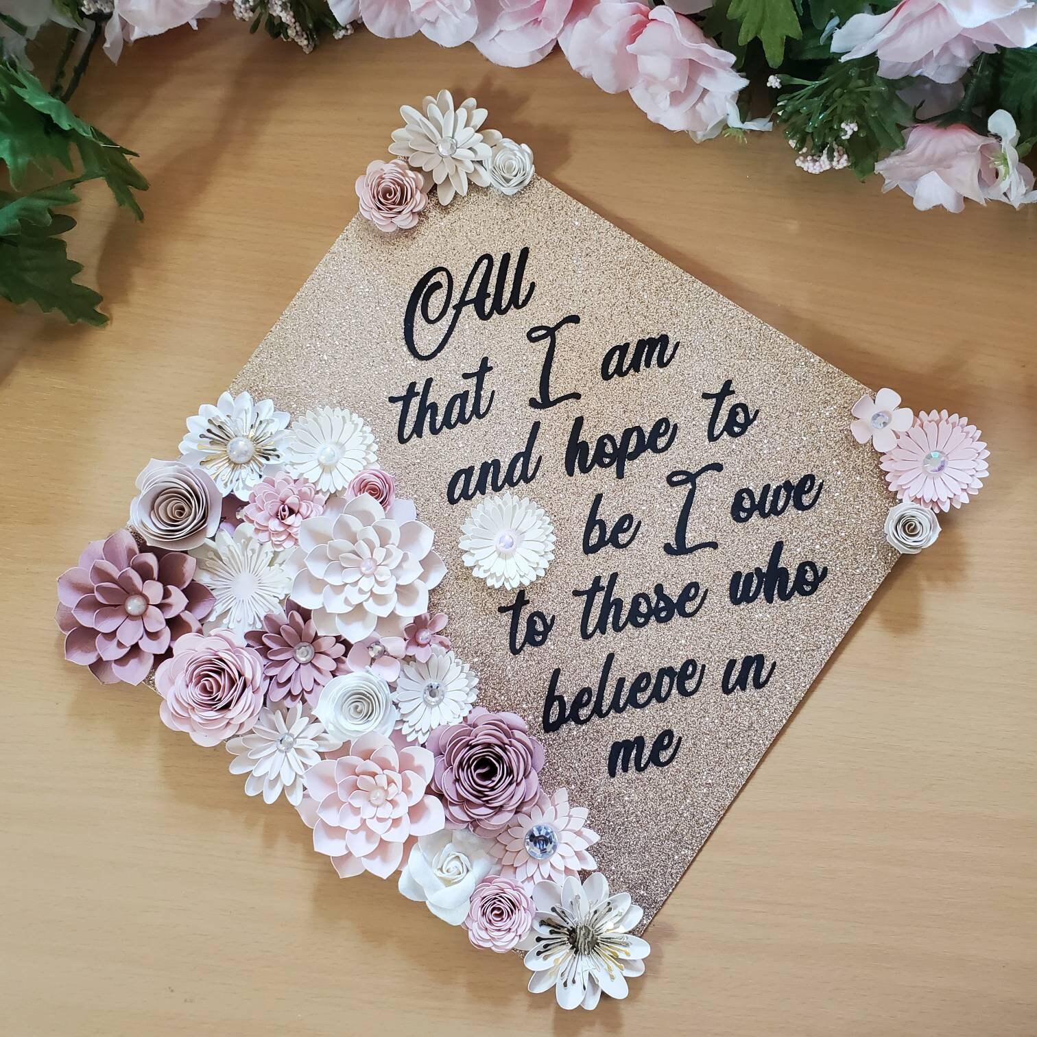 Graduation Cap Toppers/ Flower Graduation Cap/ Glitter - Etsy