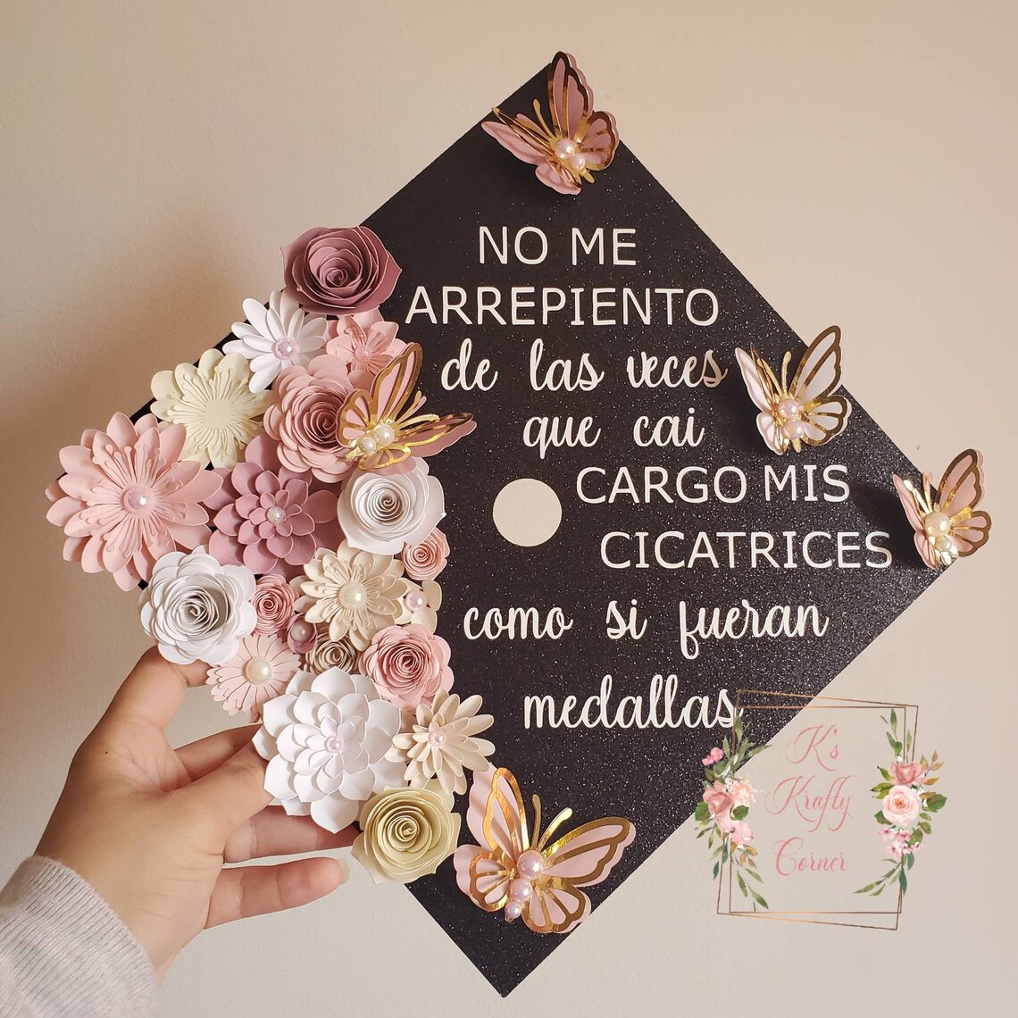 Graduation Cap Toppers/ Flower Graduation Cap/ Glitter Graduation Cap ...