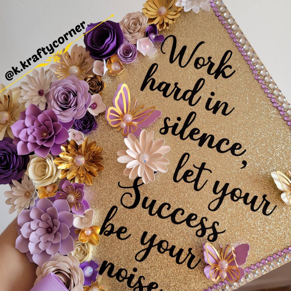 Graduation Cap Toppers/ Flower Graduation Cap/ Glitter - Etsy