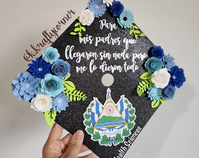 Graduation Cap Toppers/ Flower Graduation Cap/ Glitter - Etsy