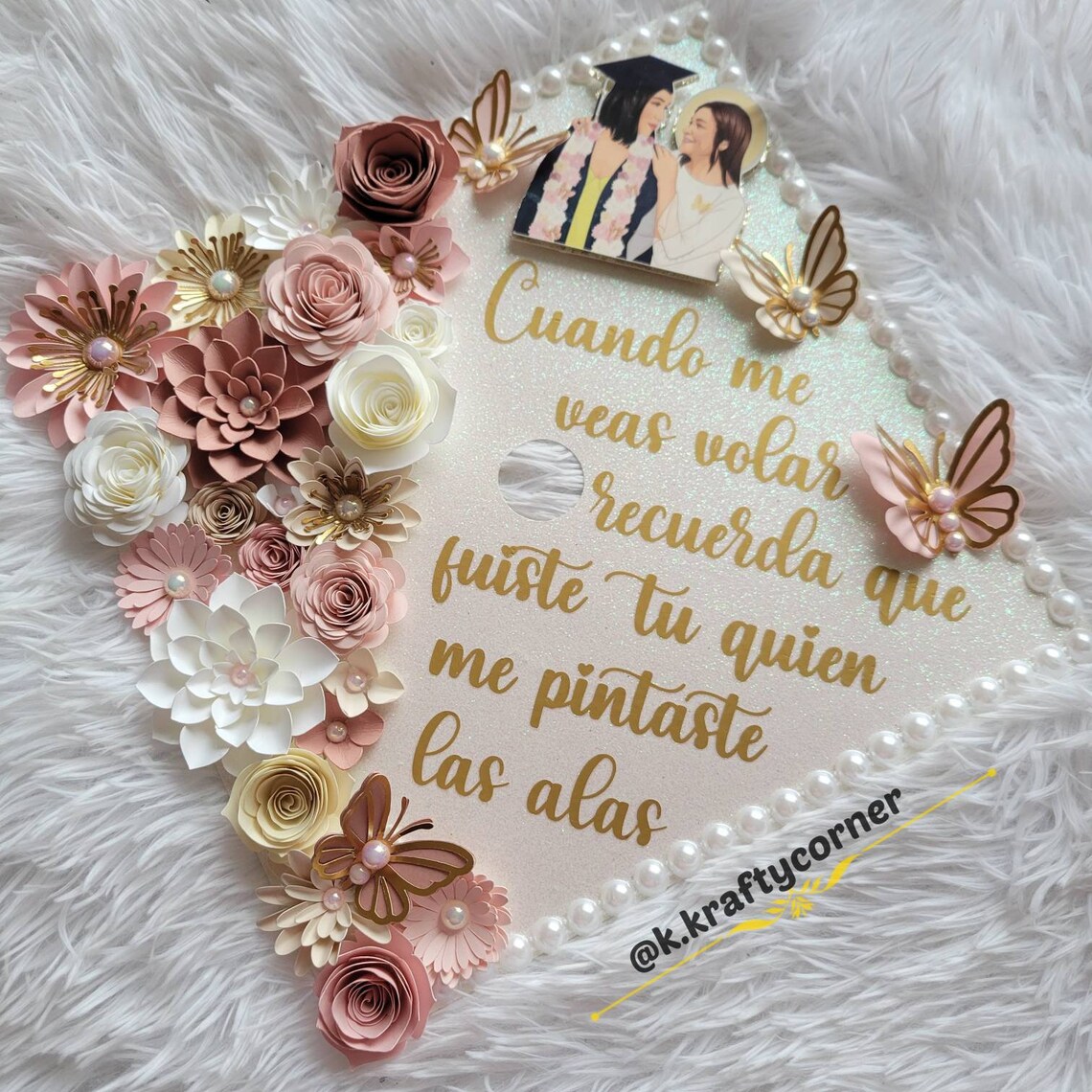 Graduation Cap Toppers/ Flower Graduation Cap/ Glitter - Etsy