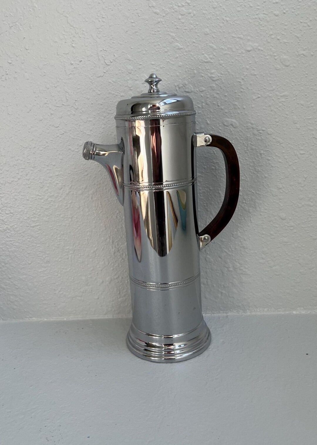 Vintage 1930s Art Deco Chrome Cocktail Pitcher - Farber Bros. Krome ...