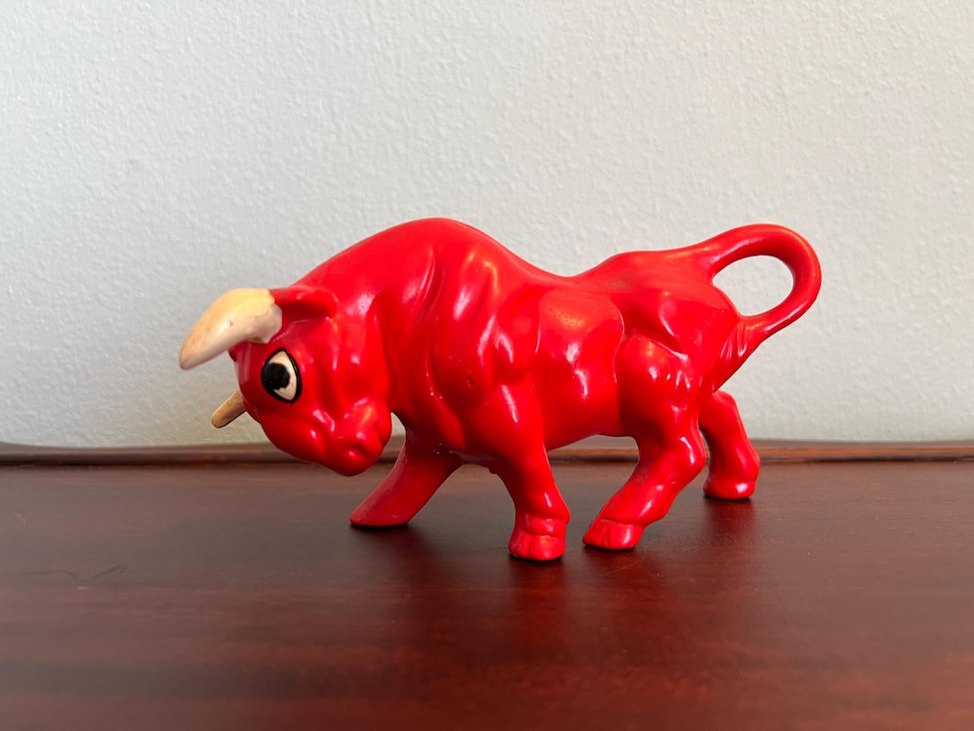 Ceramic Red Bull Mid Century Latin, Spain, Bull Fighting Western, Lodge ...