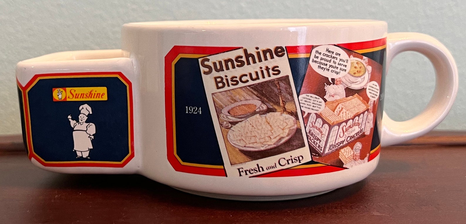 Sunshine Biscuits Ceramic Soup Mug W/ Cracker Holder 2.5" X 4" Sunshine ...