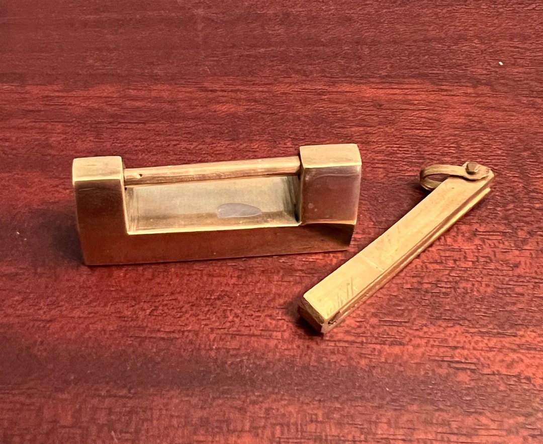 Vintage Solid Brass Chinese Traditional Cabinet or Chest Lock & Key ...