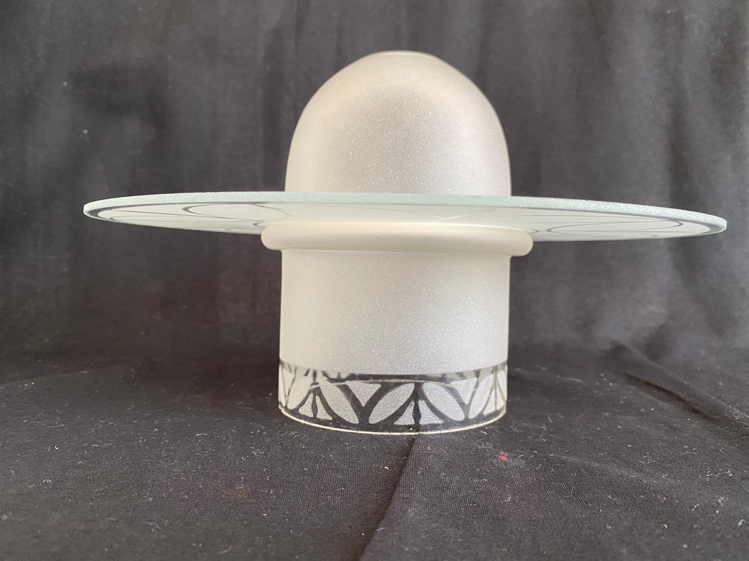 Vintage Art Deco Frosted Glass Shade: Saturn Style, 6.25" Tall - Etsy