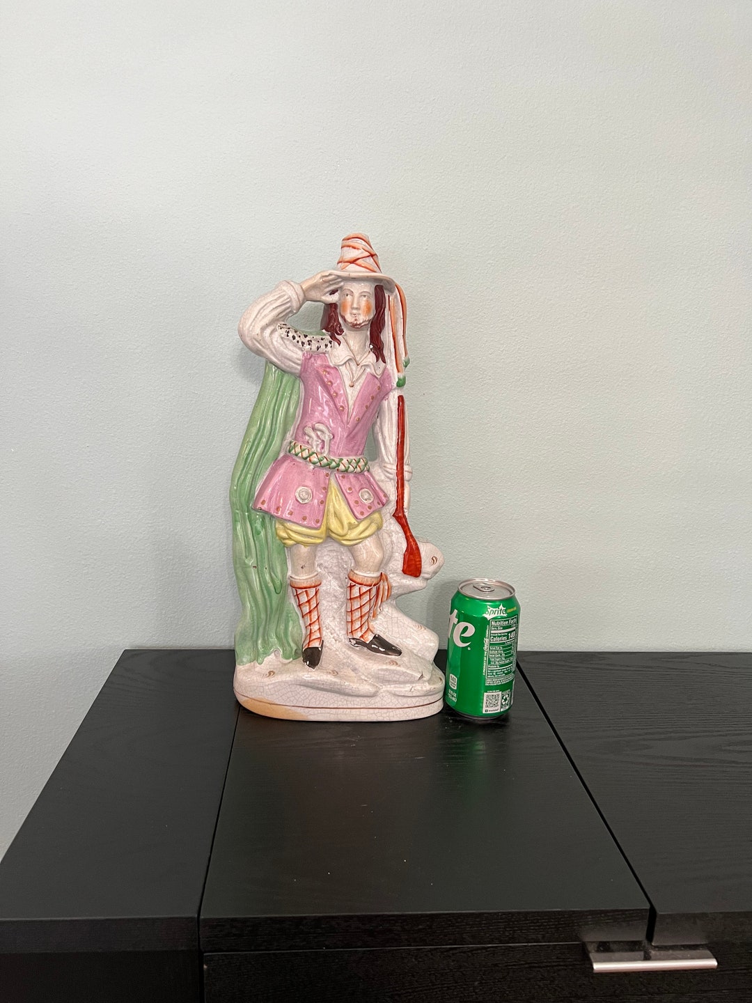 1800s Antique Very Dapper Tall Male With Firearm Gun Staffordshire ...