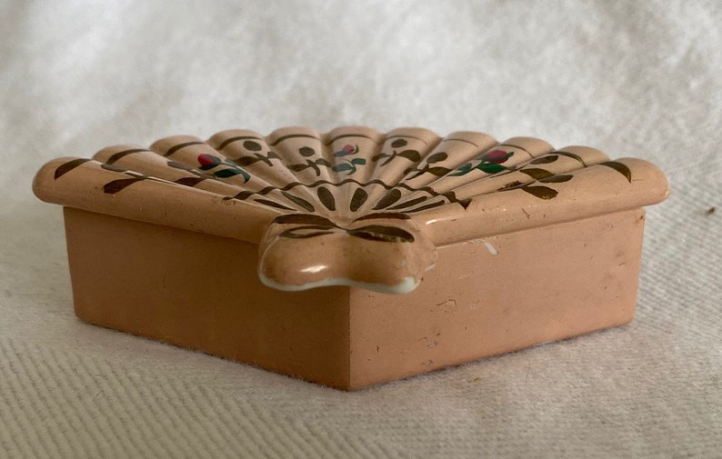 Vintage Elfinware Hand Painted Fan Box Germany Original - Etsy