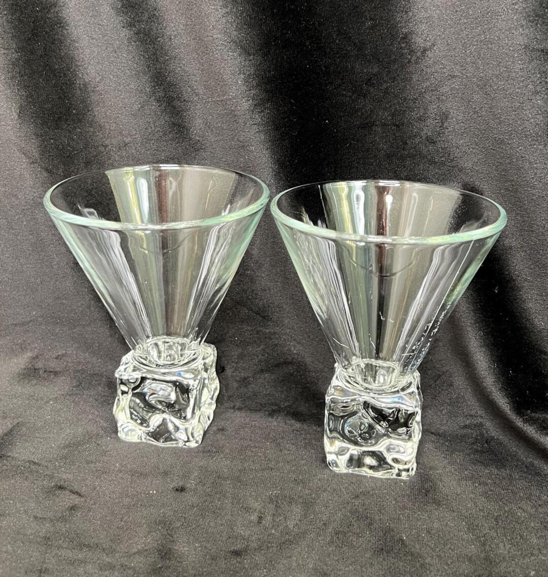 Vintage Melting Ice Cube Base Disaronno Martini Glasses Set of 2 - Etsy