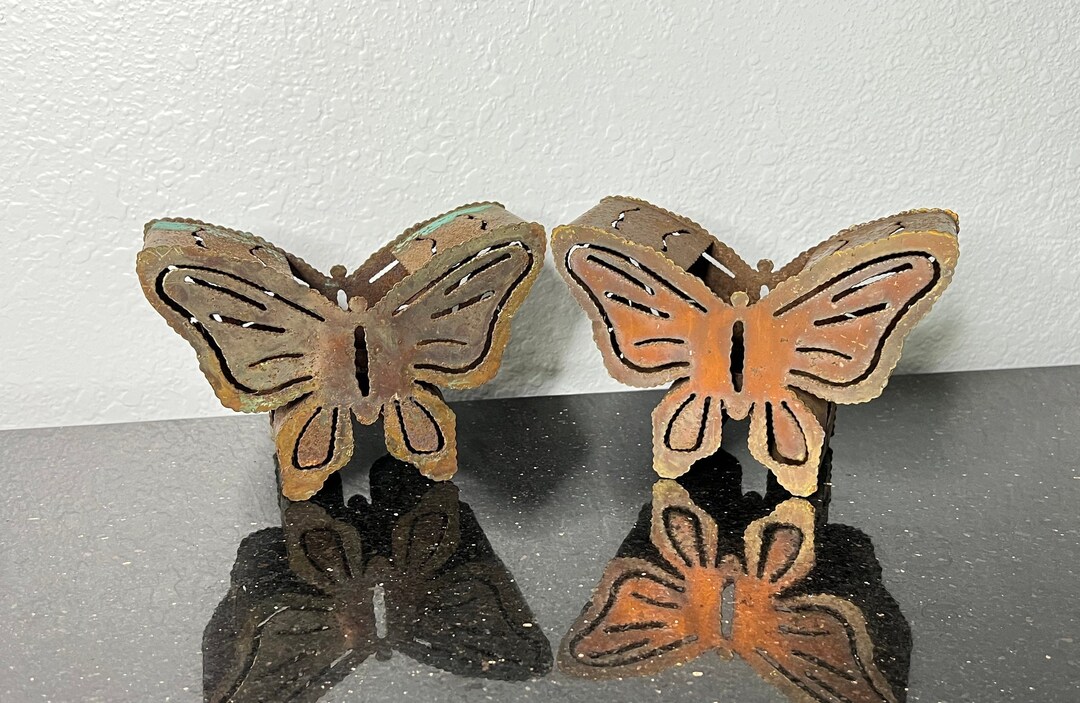 Brutalist Butterfly Torch Cut Metal Art Vintage Brutalist Tea Candle ...