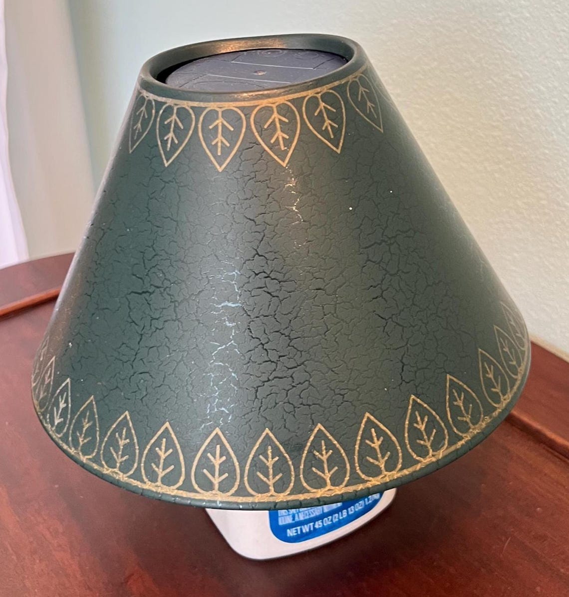 Vintage Tole Hunter Green Metal Crackle Lamp Shade 8.25" X 5.5" Tall ...