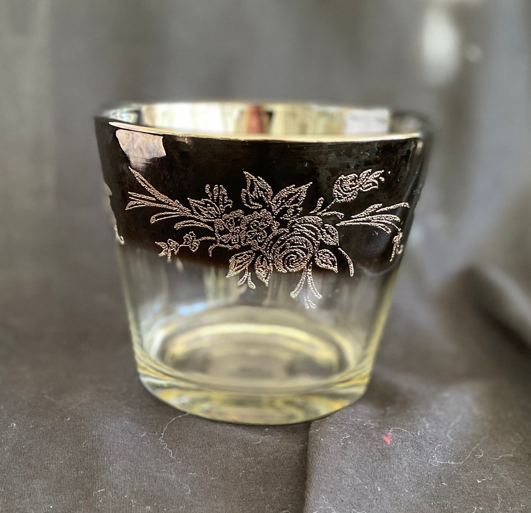 Vintage Vitreon Queen's Lusterware Ice Bucket: Silver Fade Rose Design ...