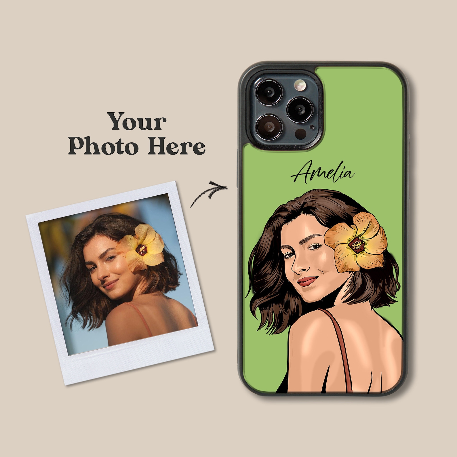 Custom Portrait Hand-drawn Vector Phone Case | Personalised Couple ...