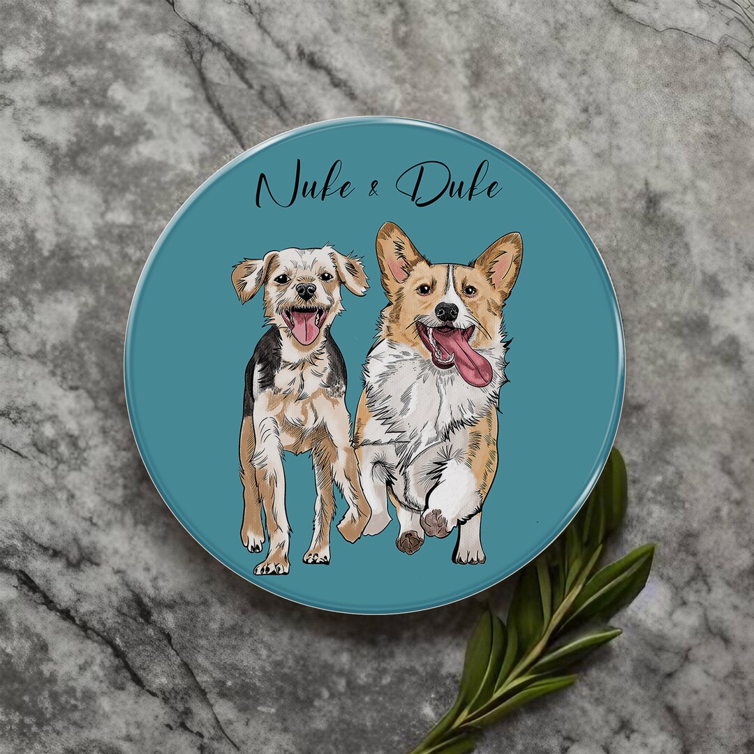 Custom Sketch Pet Coasters | Glass Placemats | Coffee Table Coaster ...